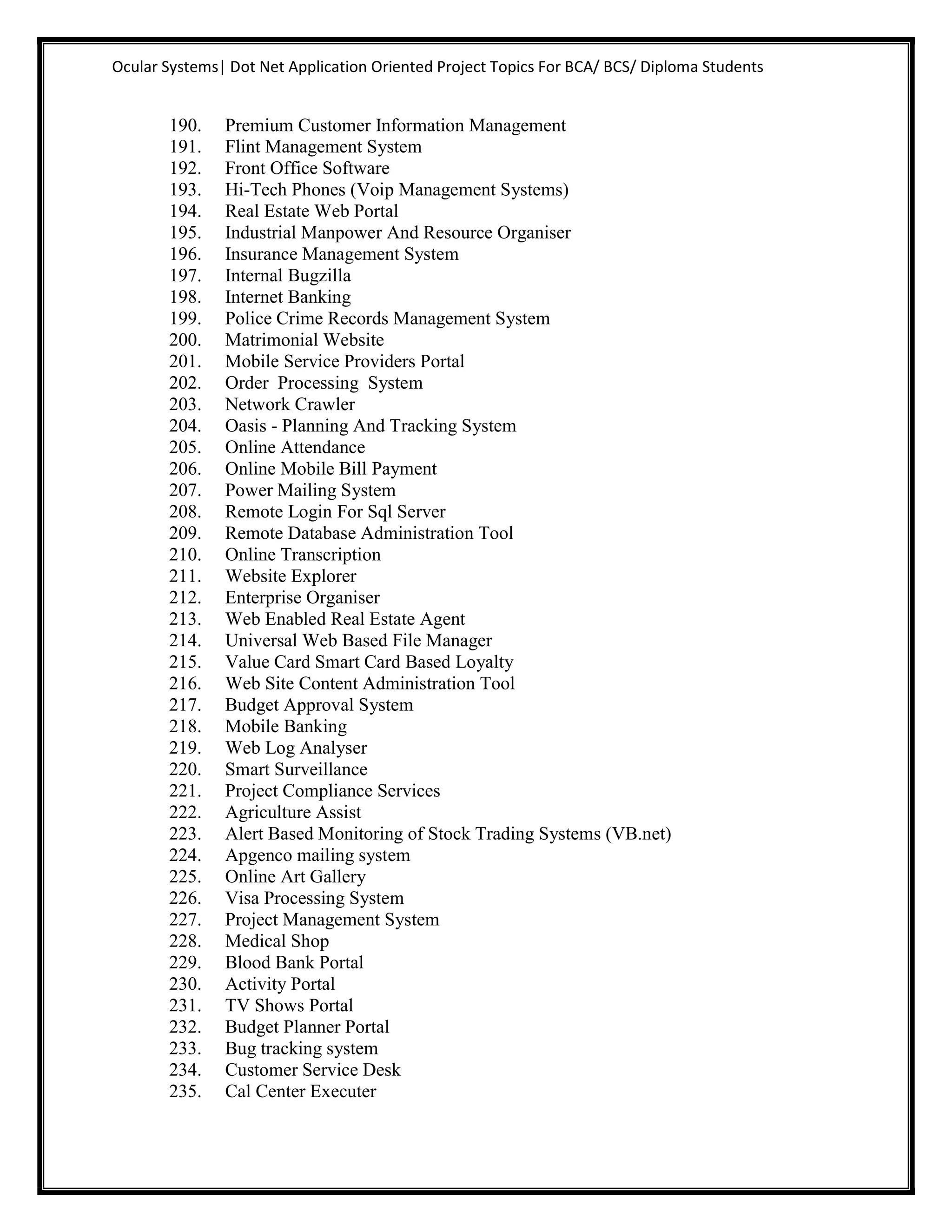 dotnet-applications-projects-BCA-BCS-Diploma | PDF
