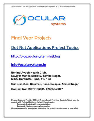 dotnet-applications-projects-BCA-BCS-Diploma | PDF
