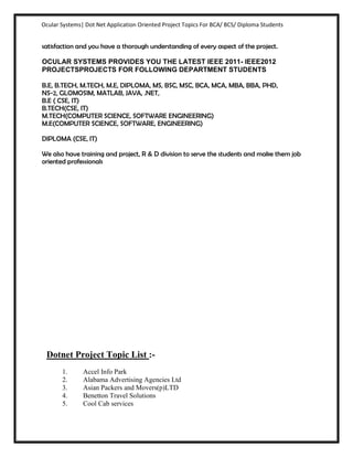 dotnet-applications-projects-BCA-BCS-Diploma | PDF