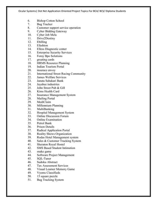 dotnet-applications-projects-BCA-BCS-Diploma | PDF