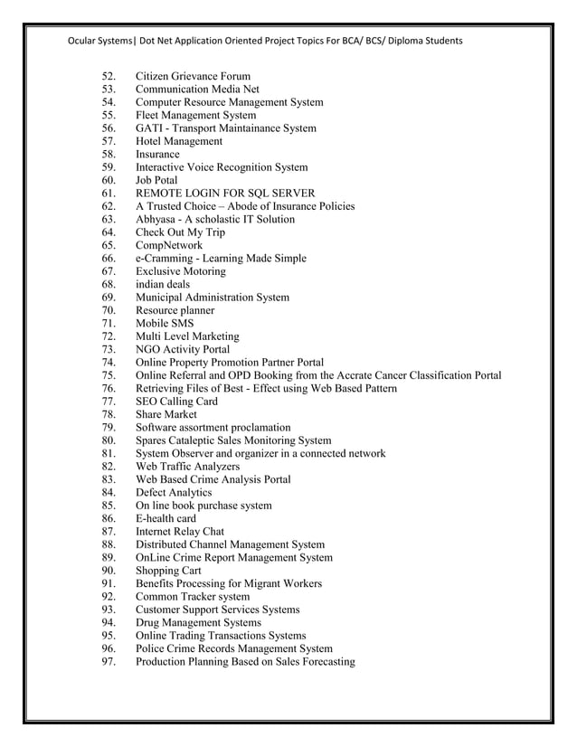 dotnet-applications-projects-BCA-BCS-Diploma | PDF
