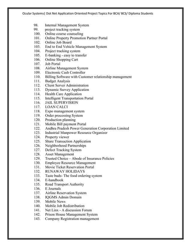 dotnet-applications-projects-BCA-BCS-Diploma | PDF