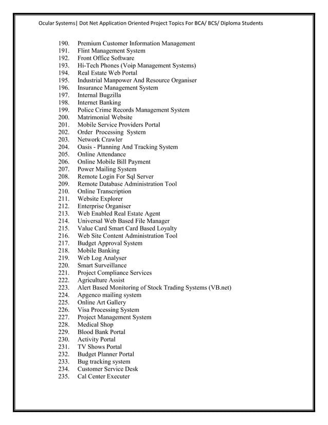 dotnet-applications-projects-BCA-BCS-Diploma | PDF