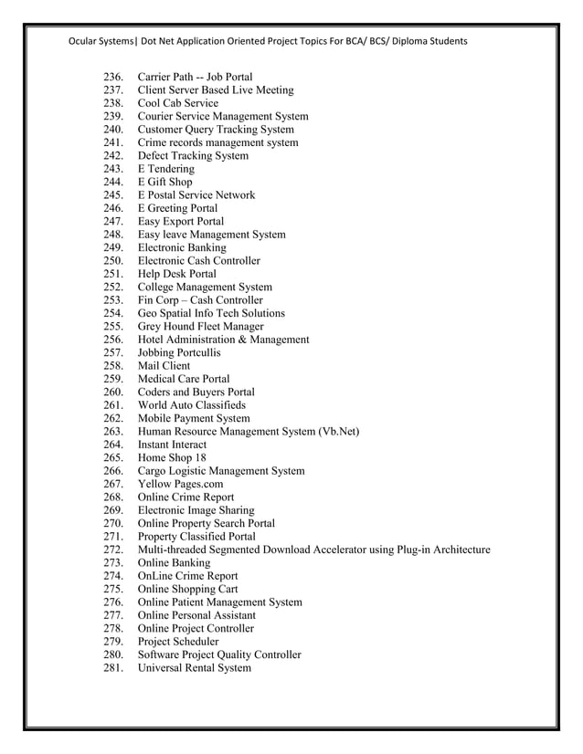 dotnet-applications-projects-BCA-BCS-Diploma | PDF