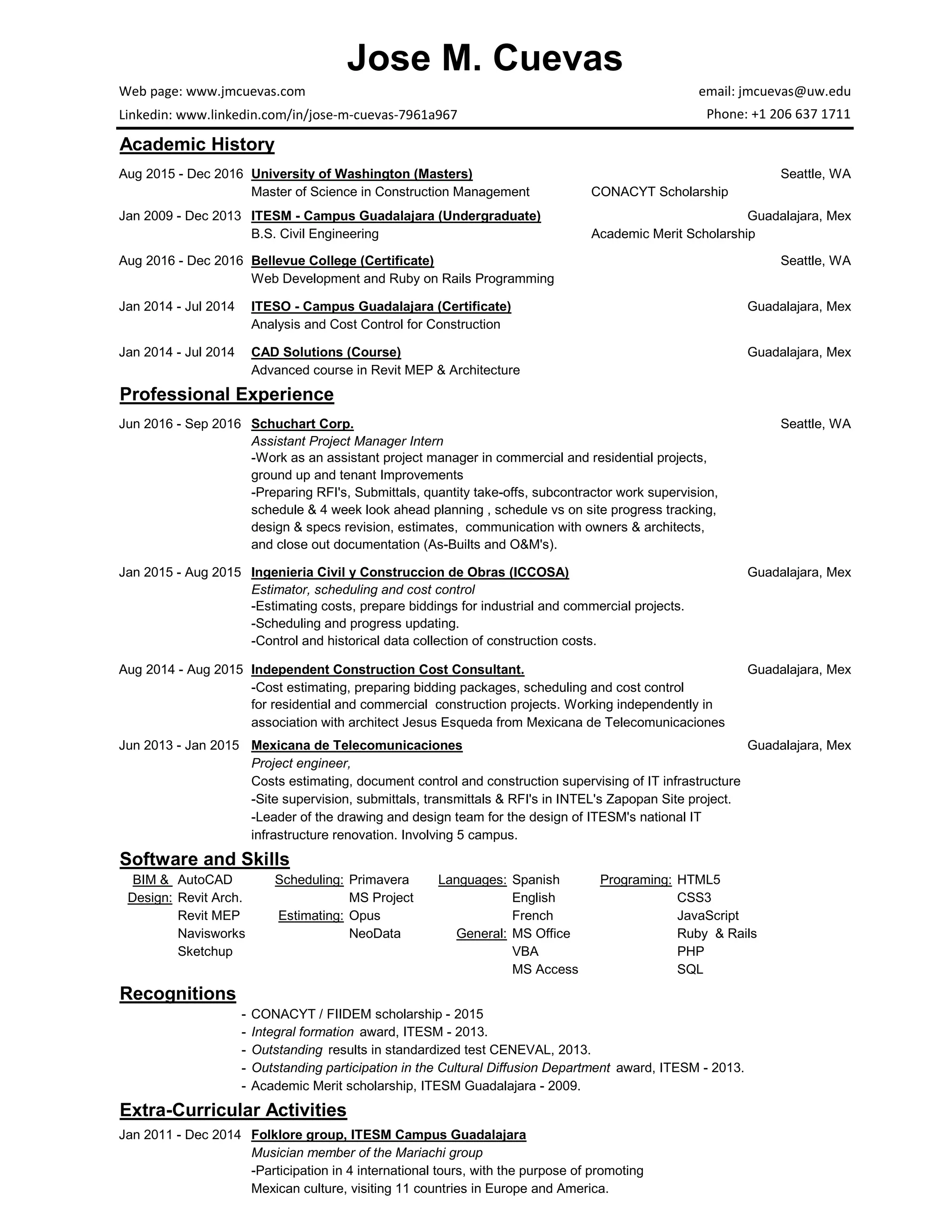 Resume - Jose M Cuevas | PDF