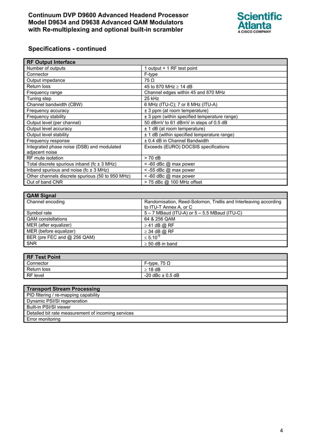 D9600 advanced headend processor | PDF | Digital Audio | Computer ...