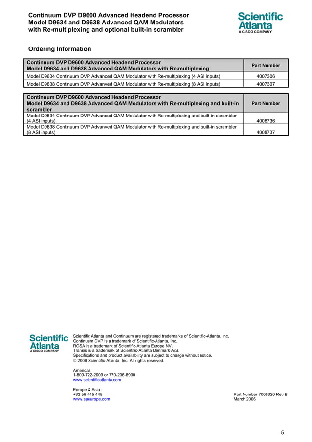 D9600 advanced headend processor | PDF | Digital Audio | Computer ...