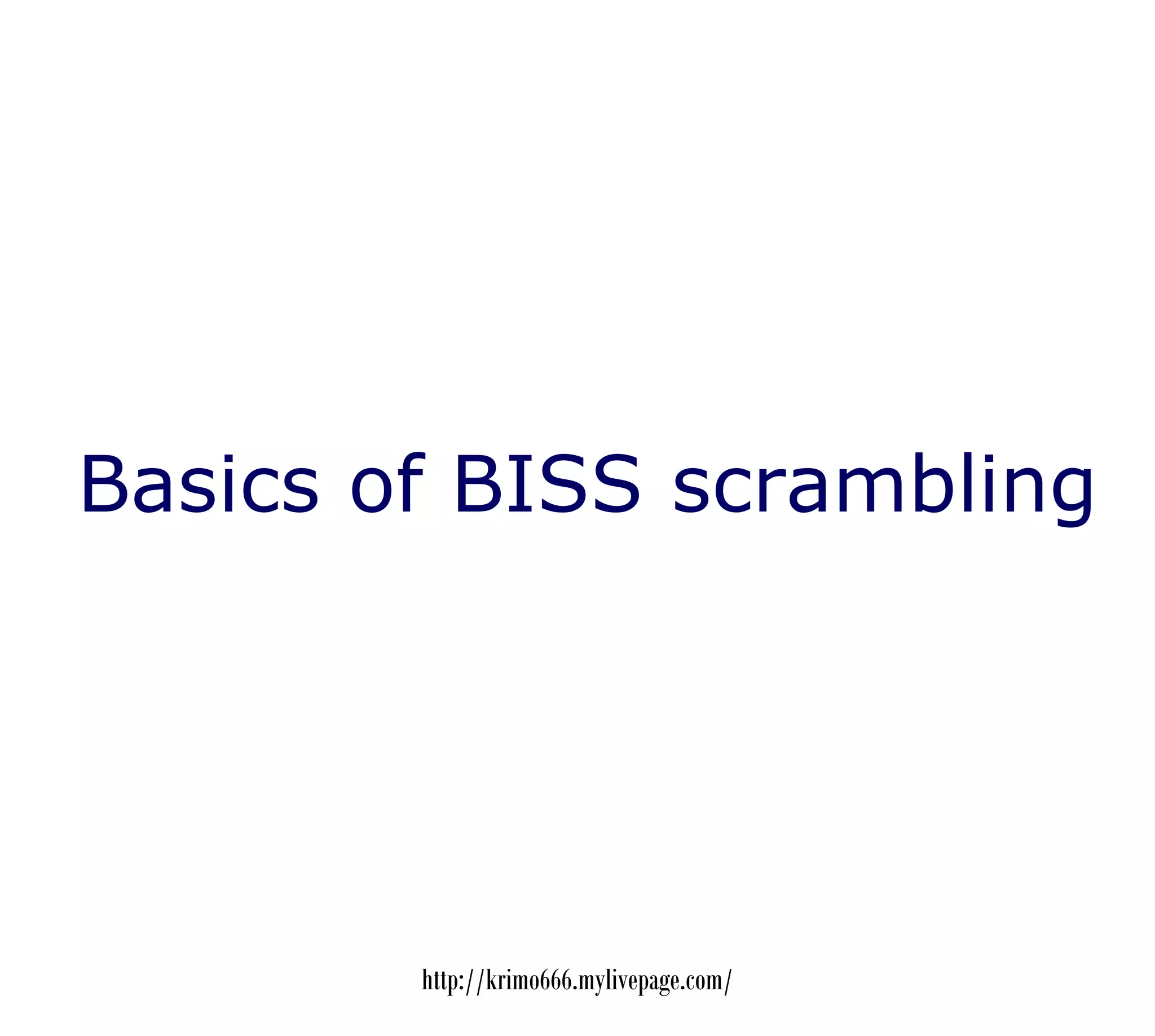 Basic of BISS | PDF
