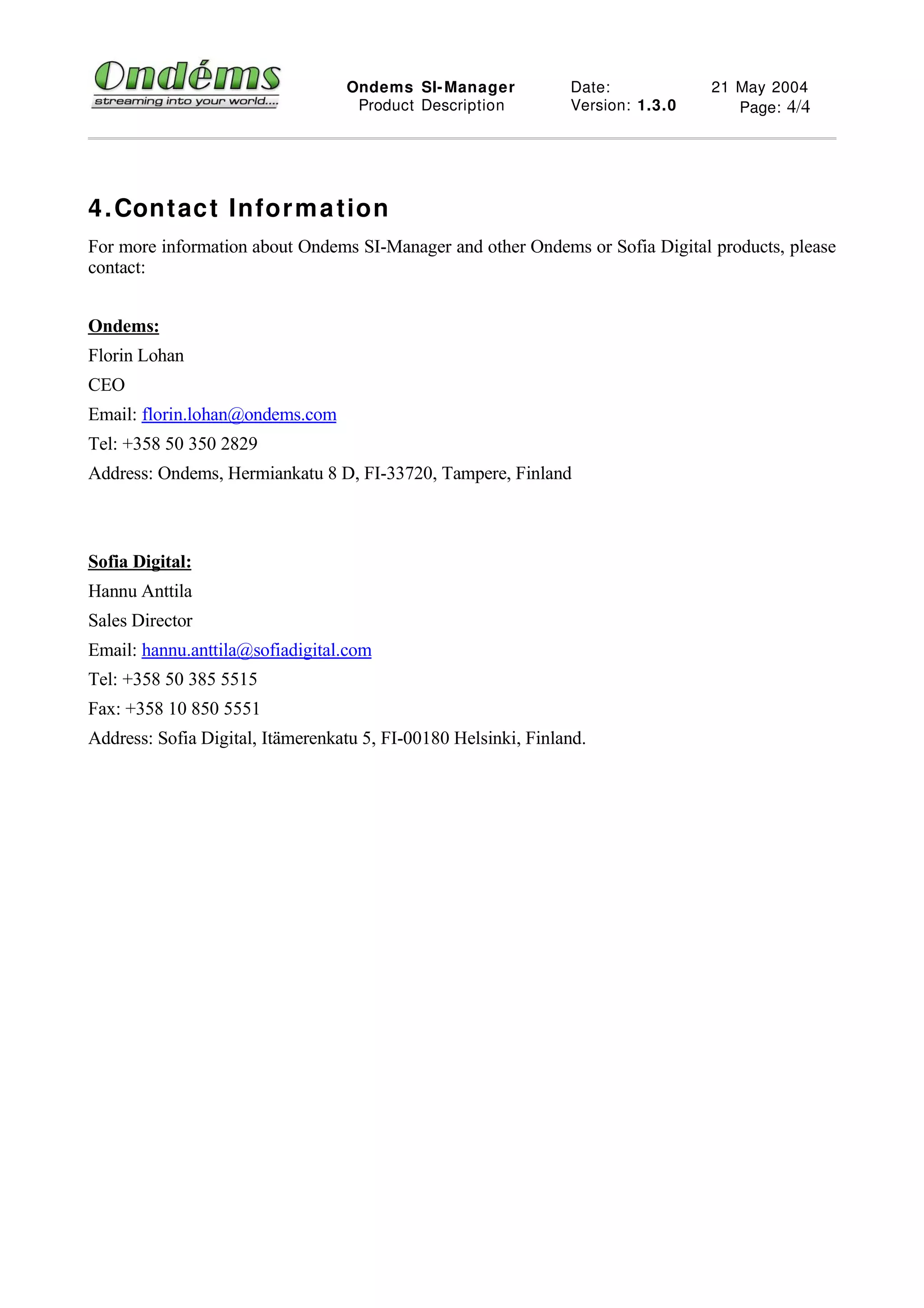 SI-Manager-ProductDescription | PDF