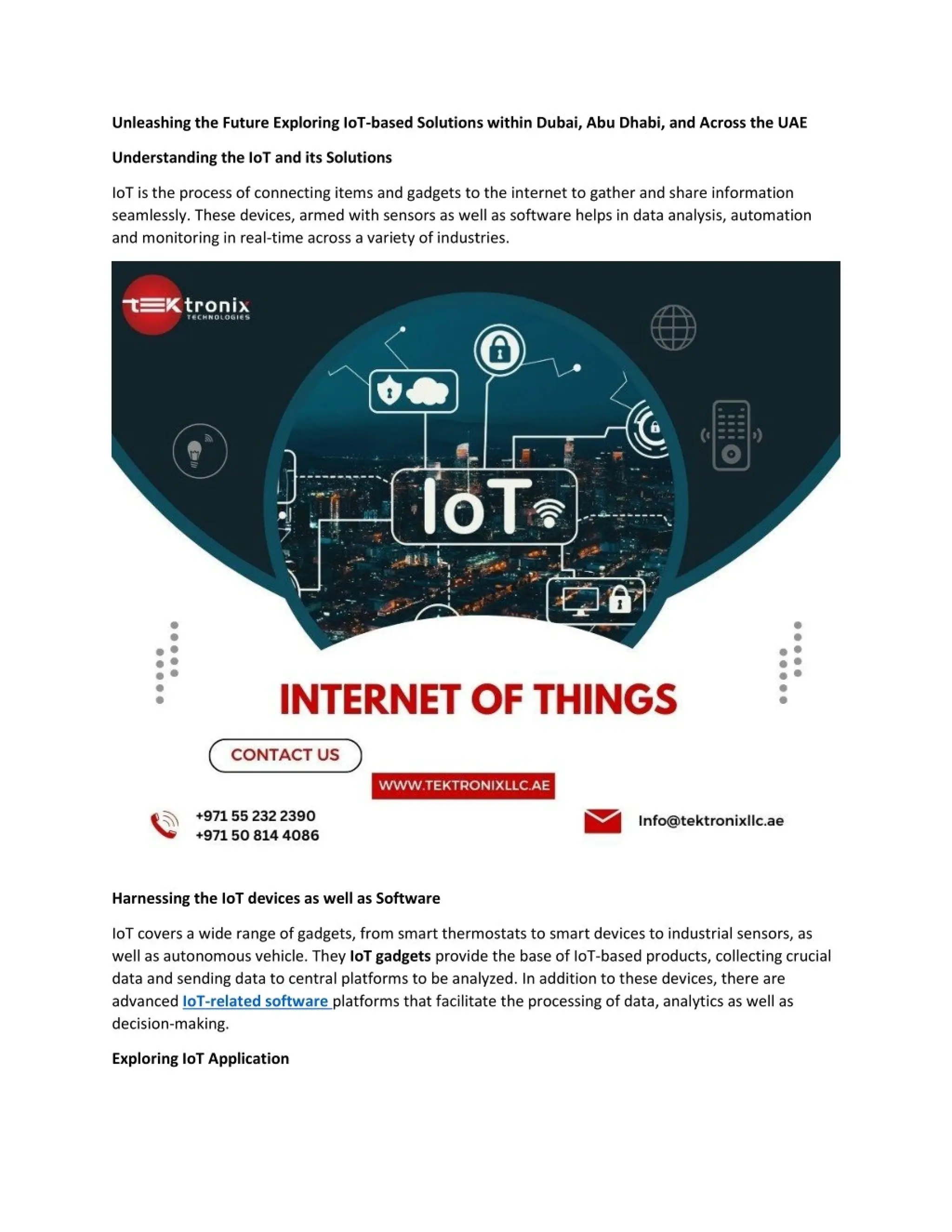 Unleashing the Future Exploring IoT-based Solutions within Dubai, Abu ...