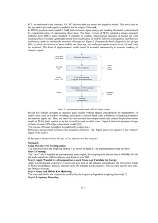 Analysis of PEAQ Model using Wavelet Decomposition Techniques | PDF