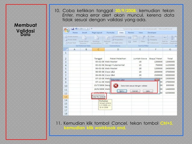 microsoft excel validasi data (informatika kelas 8) | PPT