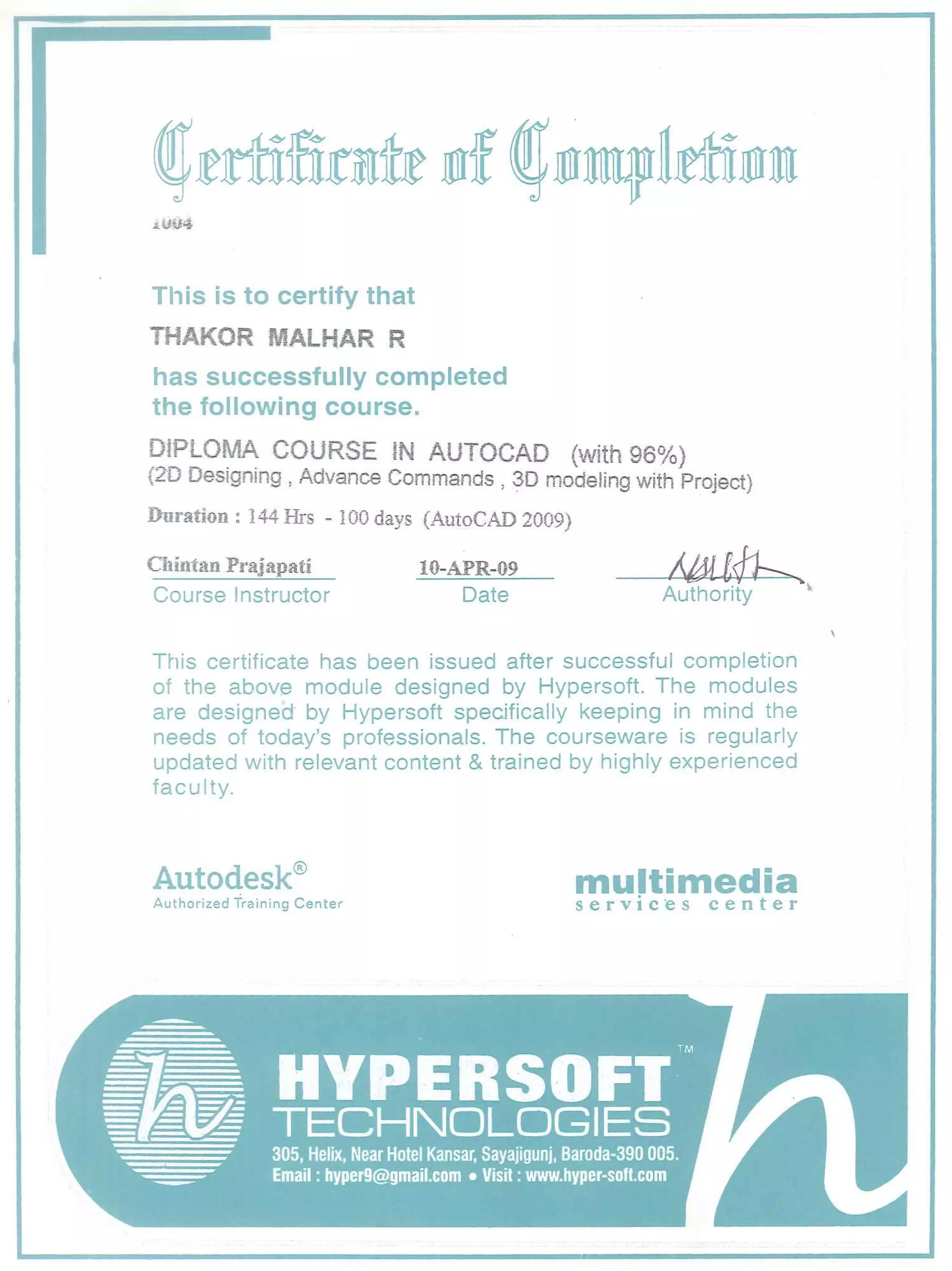 Diploma Course in AutoCAD | PDF