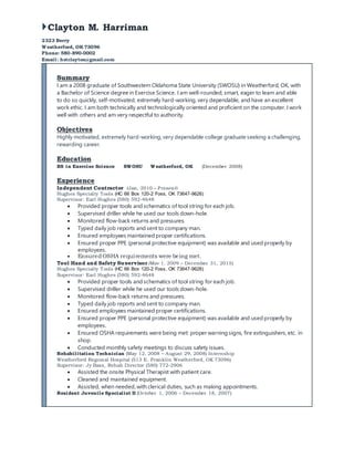 Updated Resume Clayton | DOCX