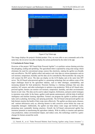 IoT based solar powered Agribot using Arduino Controller | PDF