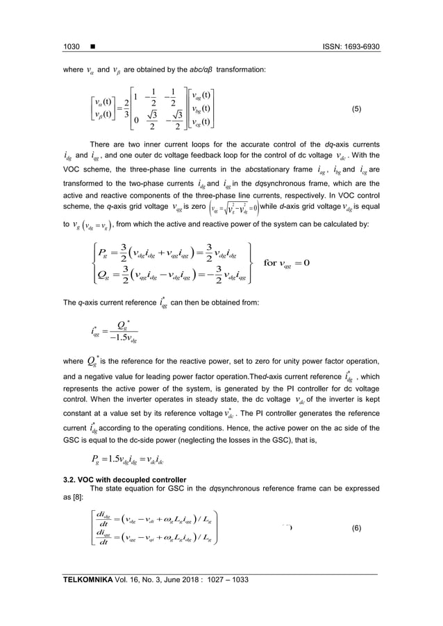 Voltage Oriented Decoupled Control Scheme for DFIG’s Grid Side Converter | PDF
