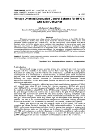 Voltage Oriented Decoupled Control Scheme for DFIG’s Grid Side ...