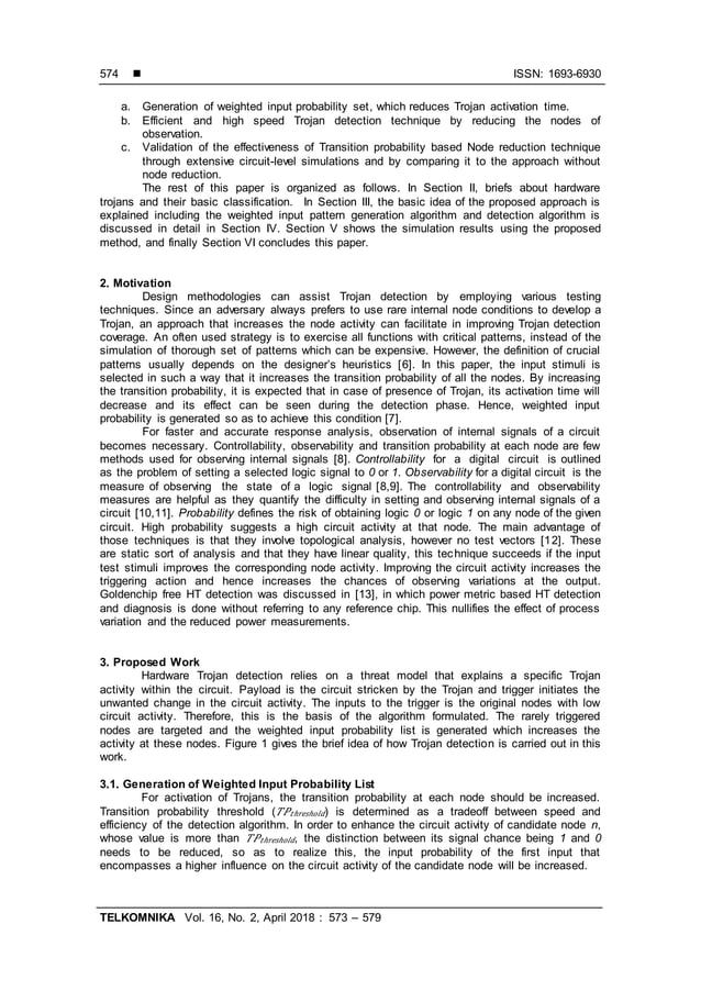 Detection of Malicious Circuitry Using Transition Probability Based ...