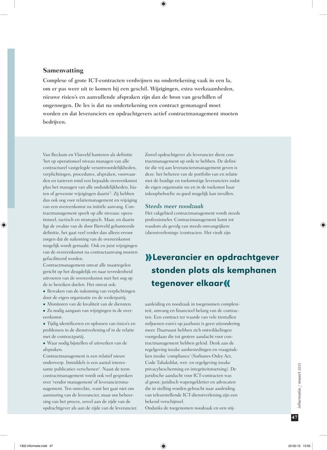 ICT-contracten en contractmanagement | PDF