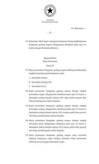 136980210 pembangunan-bangunan-gedung-negara-perpres-no-73-2011-pdf | PDF