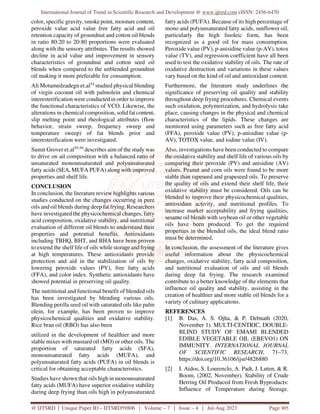 A Review on the Frying Stability of Vegetable Oil Blends | PDF