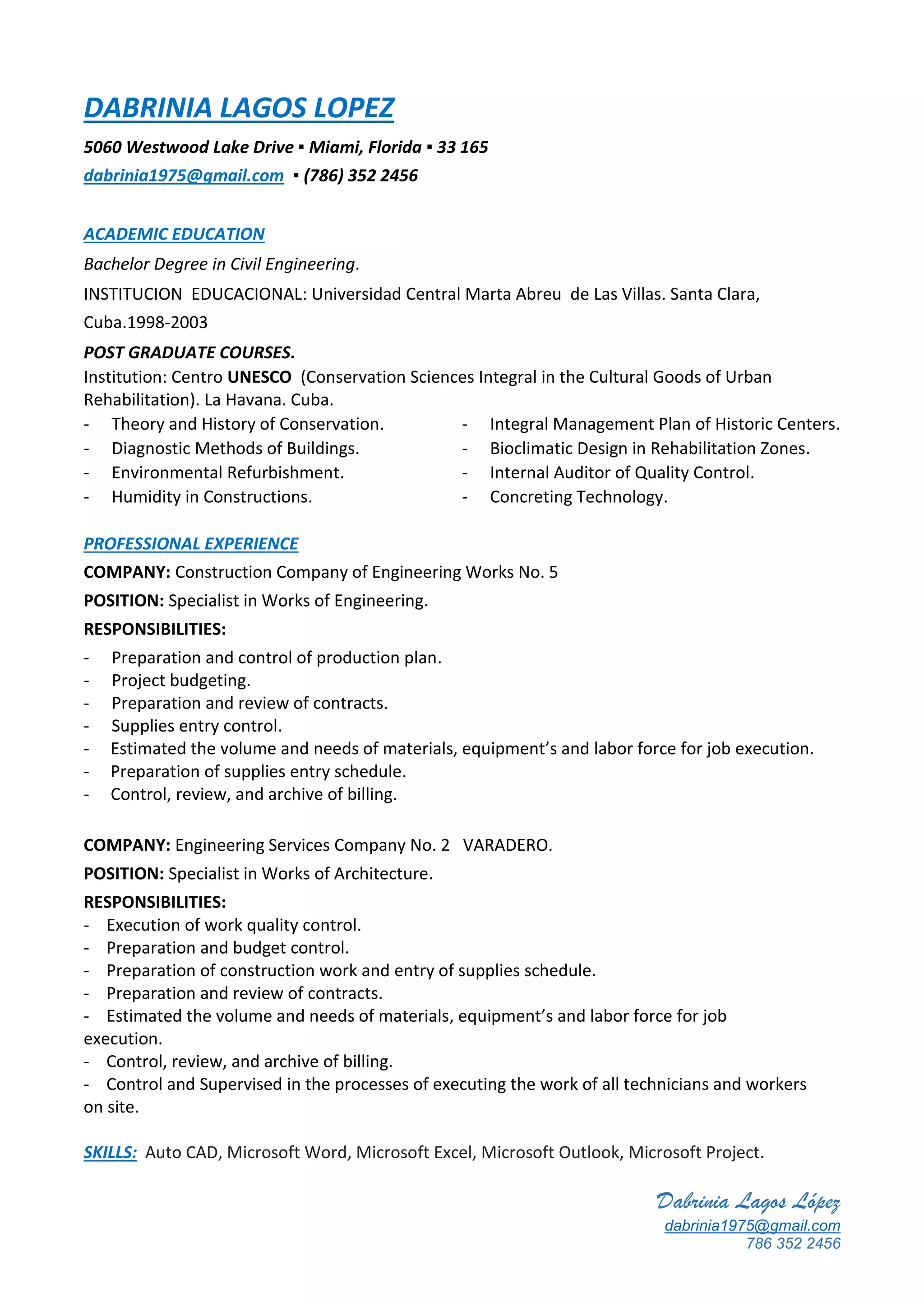 Resume Dabrinia Lagos | PDF