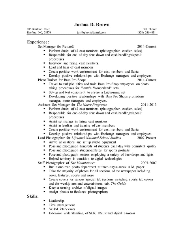Josh Brown Resume New | PDF