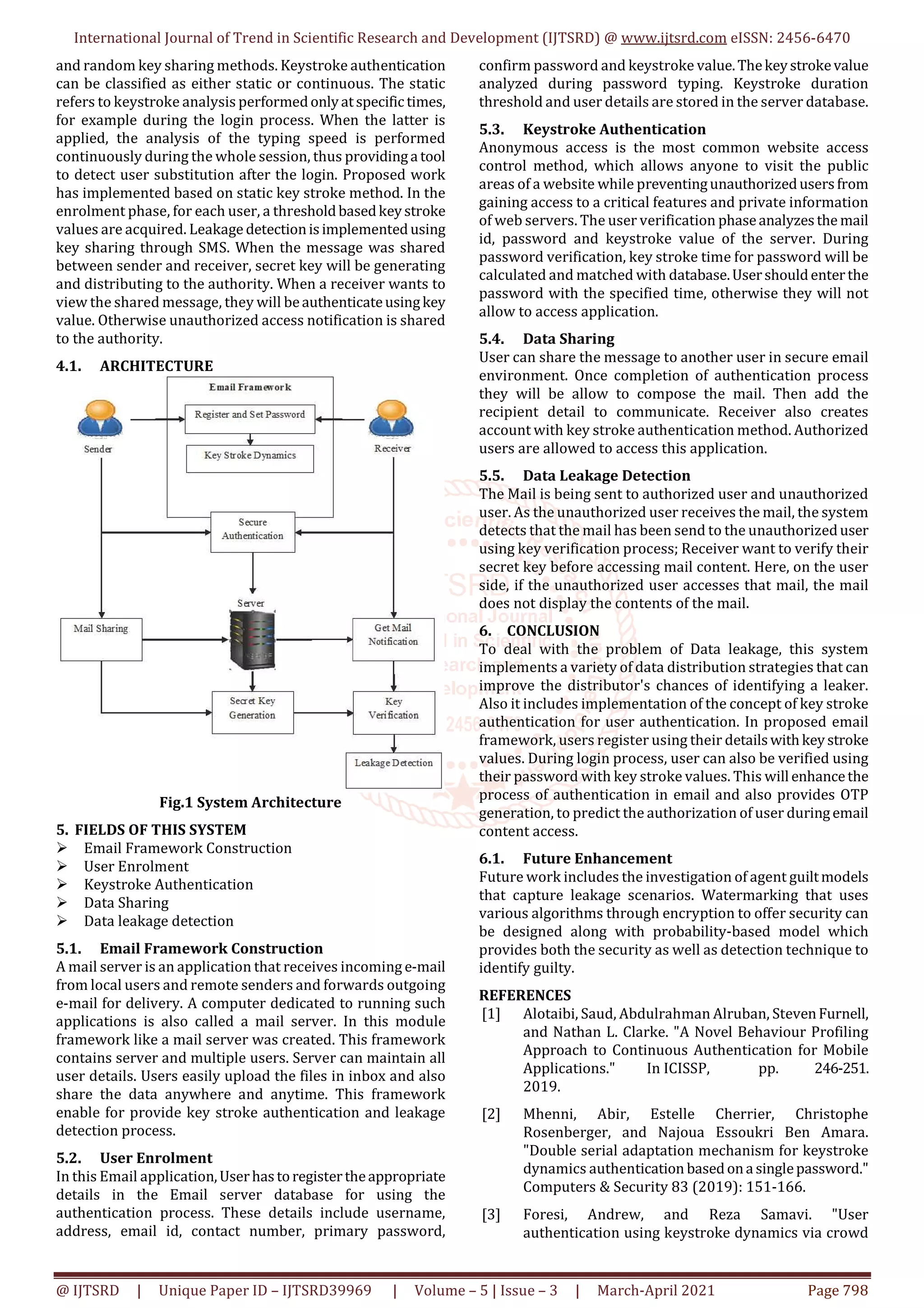 Keystroke With Data Leakage Detection For Secure Email Authentication Pdf