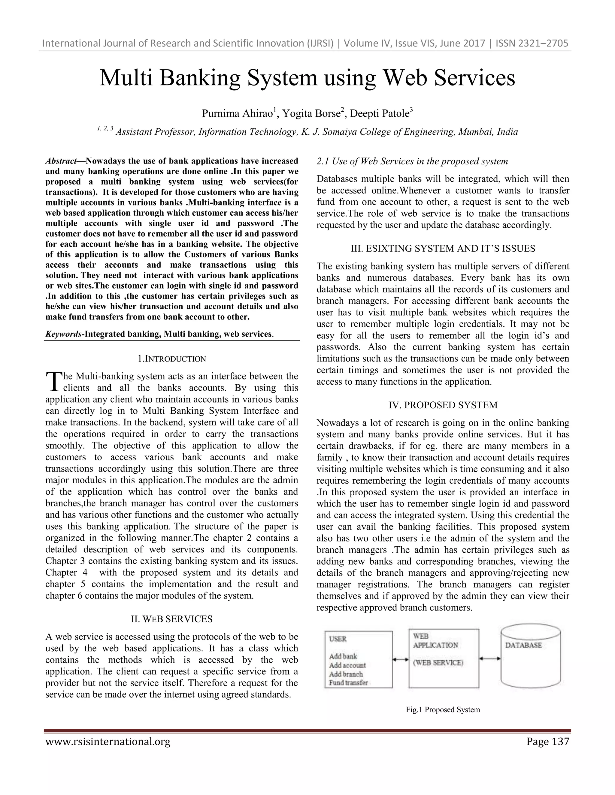 Multi Banking System using Web Services | PDF