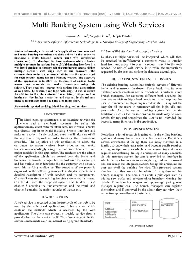Multi Banking System using Web Services | PDF