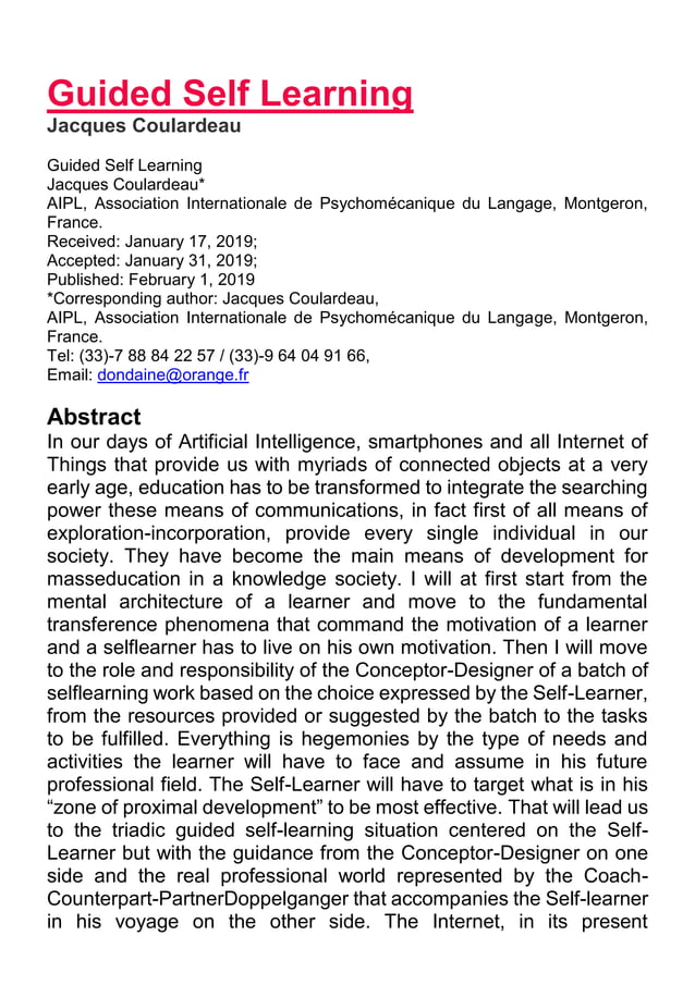 Guided Self Learning | PDF