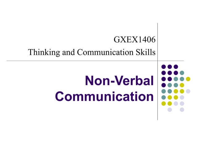Non-Verbal-Communication.ppt assignment on non verbal communication | PPT