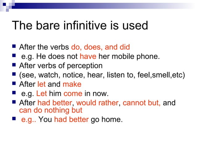 bare_infinitive | PPT