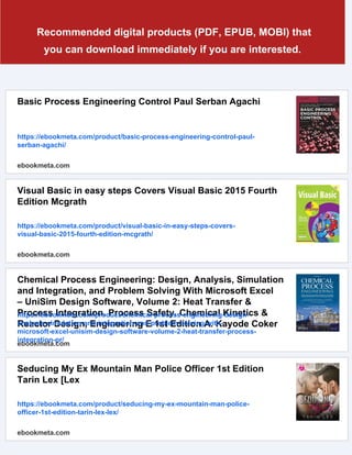 Process Engineering and Design Using Visual Basic 2nd Edition Datta | PDF