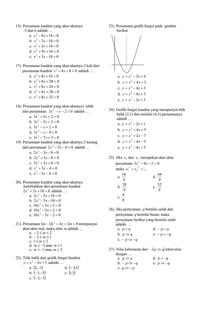 13736556 kumpulan-soal-matematika-kelas-x-5-tipe | PDF