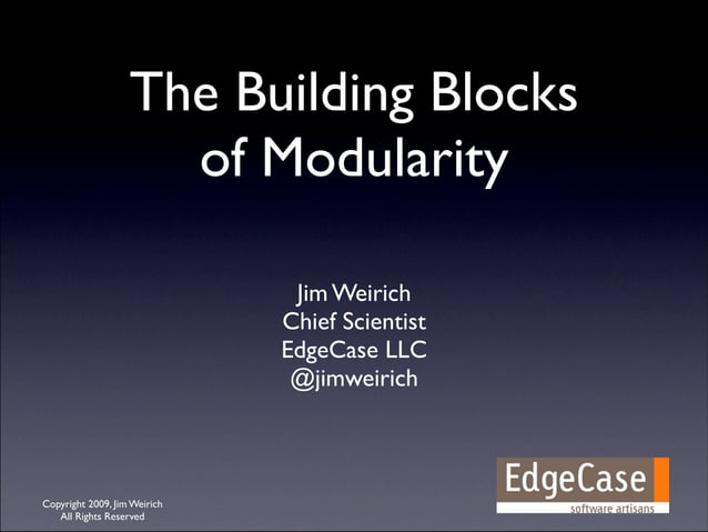 The Building Blocks Of Modularity | PPT