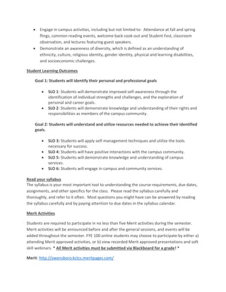 FYE 100 - A0ZR Syllabus | PDF