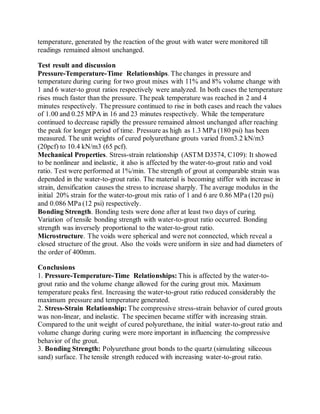 Characterizing the Behavior of Polyurethane Grout | PDF