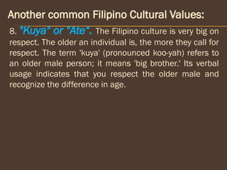 Filipino-Value-System OJZCNSJKNCVJVNDJVN | PPT