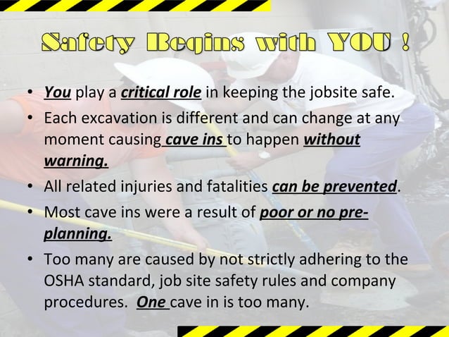 Excavation Safety Training Module 1 | PPT | First Aid | Injuries
