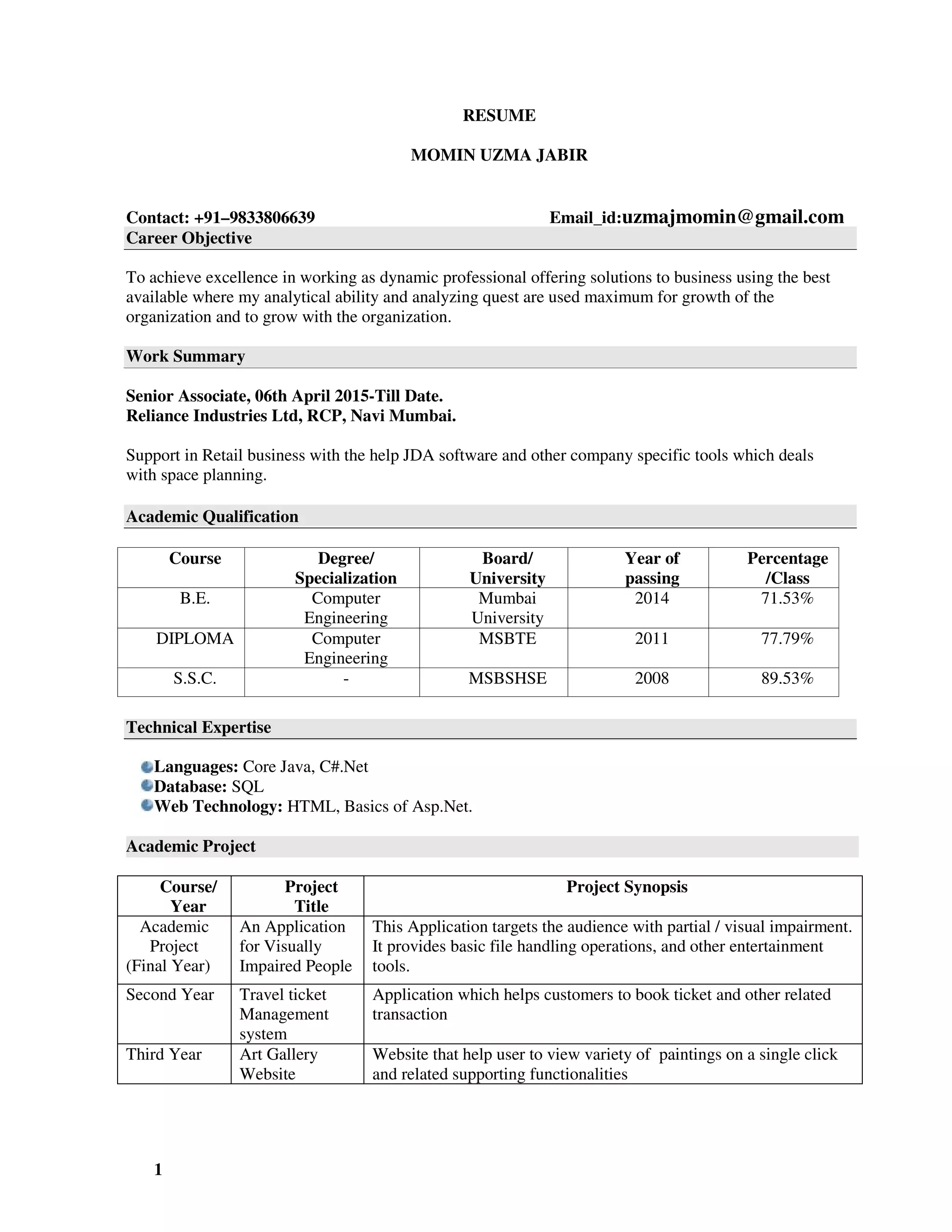Resume-2016 | PDF | Computer Software and Applications | Computing