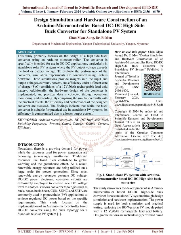 Design Simulation And Hardware Construction Of An Arduino Microcontroller Based Dc Dc High Side