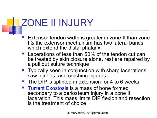 extensor tendons injury and deformity