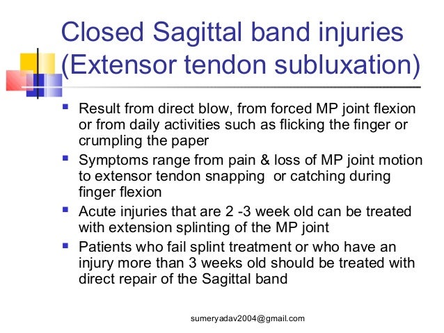 extensor tendons injury and deformity