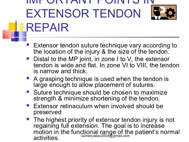 extensor tendons injury and deformity