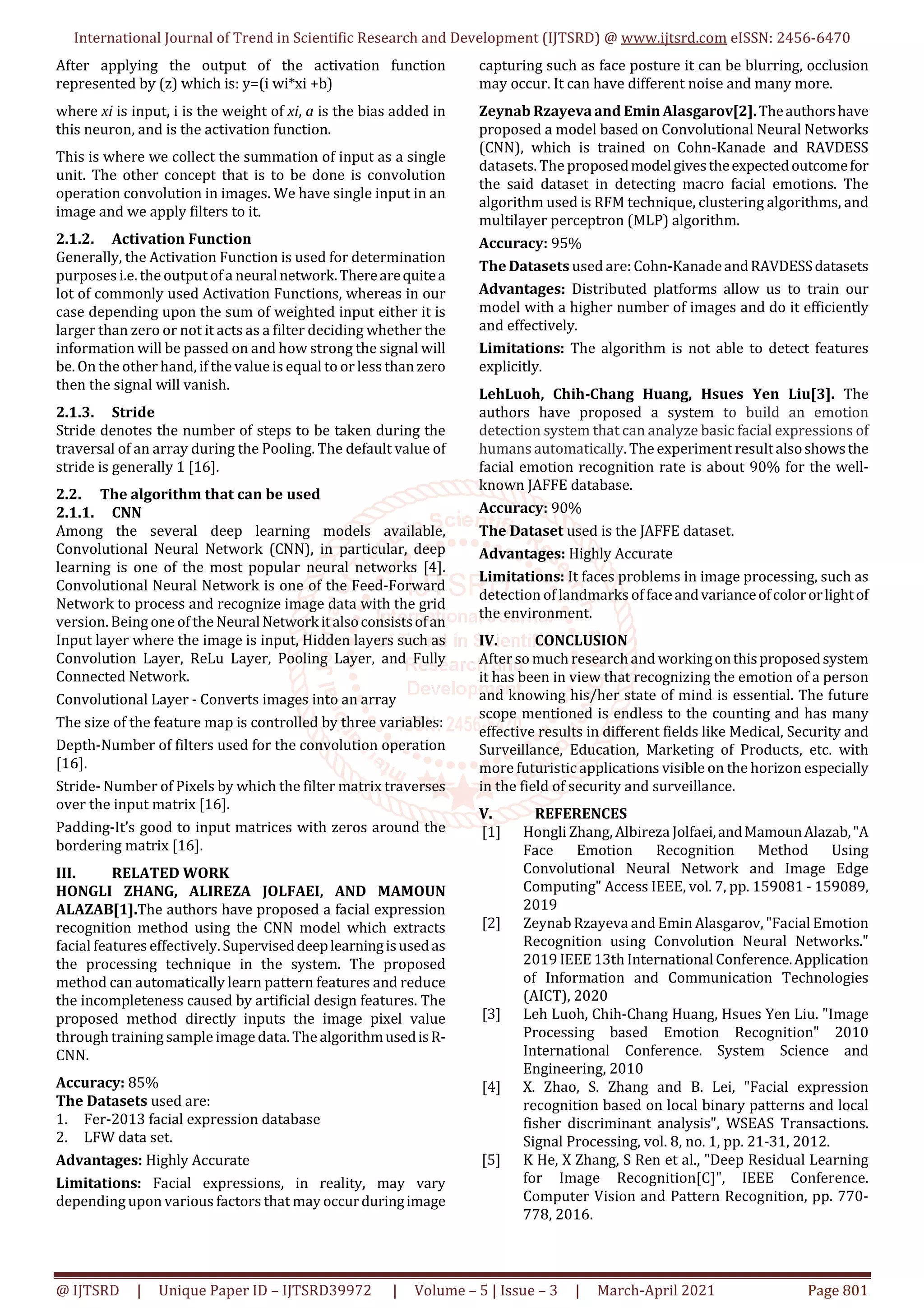 Facial Emotion Recognition Using Convolution Neural Network Pdf