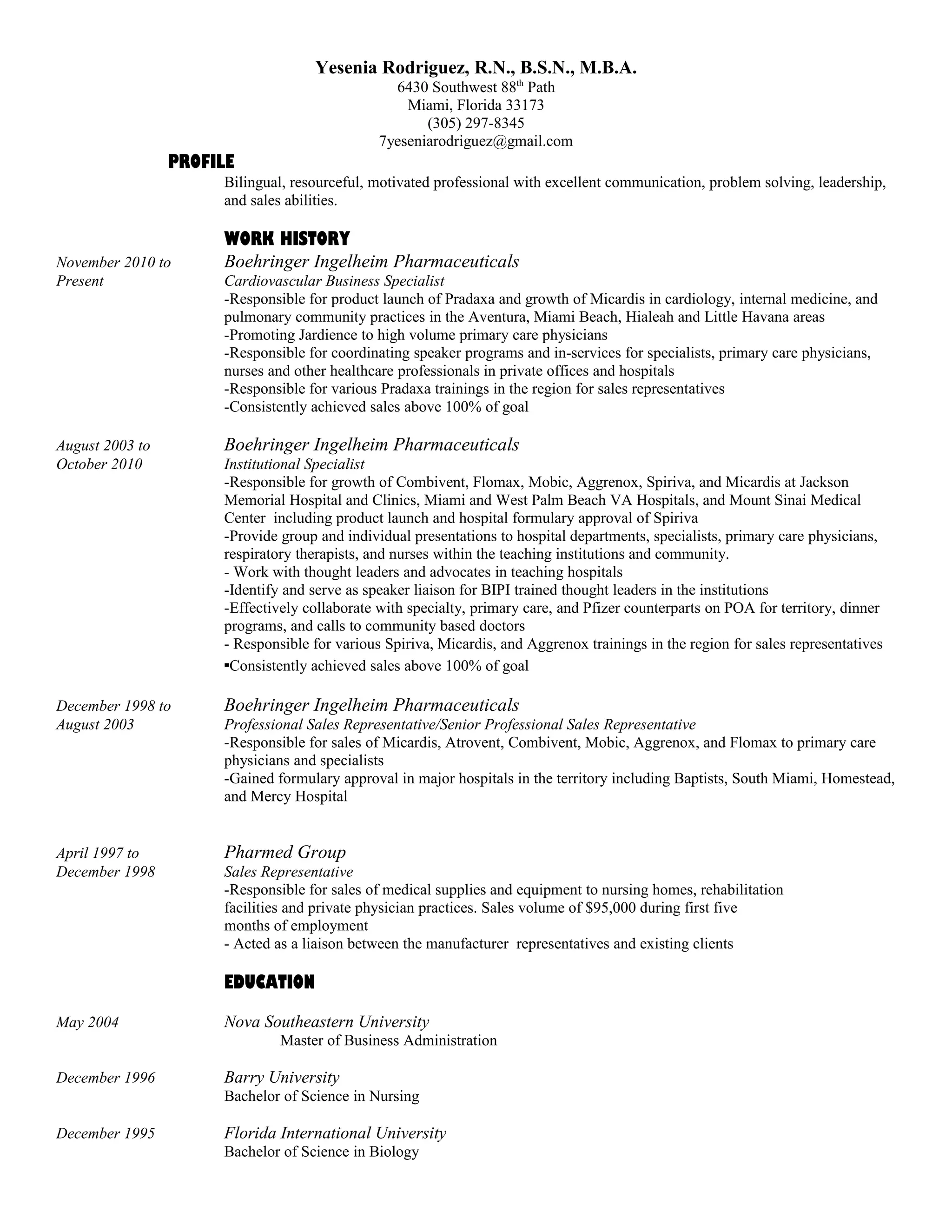 Yesenia Rodriguez resume 2015 | DOC