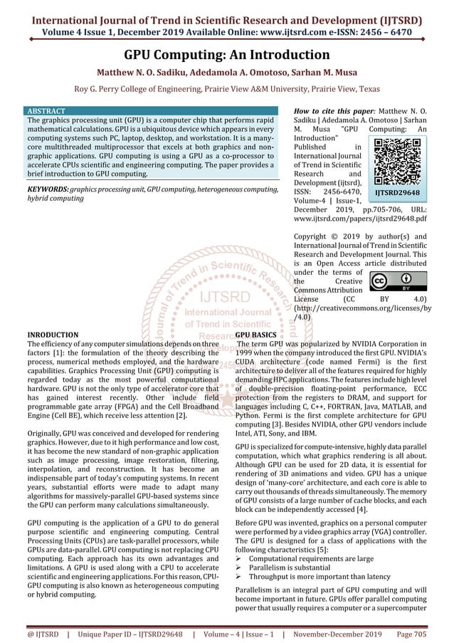 Gpu Computing An Introduction Pdf