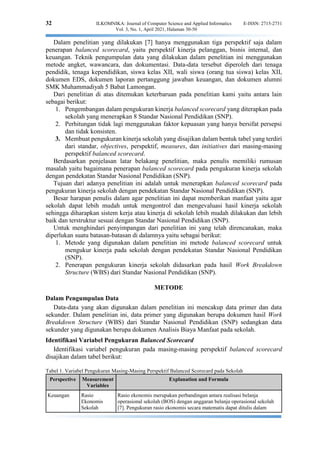 Pengukuran Kinerja Sekolah Menggunakan Balanced Scorecard | PDF