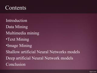 Multimedia Data Mining using Deep Learning | PPT